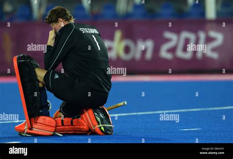 Netherlands Goalkeeper Jaap Stockmann Looks Dejected After Losing The Hockey Gold Medal Match
