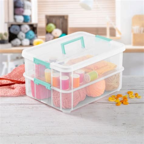 Sterilite Stack And Carry 2 Layer Handle Box Stackable Storage
