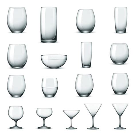 A Collection Of Glasses With Different Shapes And Sizes Of Glasses