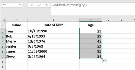 How To Calculate Age From Date Of Birth In Excel My Microsoft Office Tips