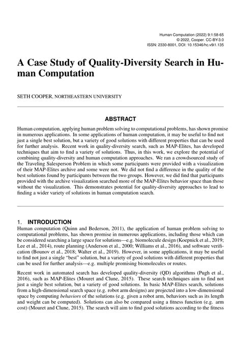 Pdf Quality Diversity In Human Computation