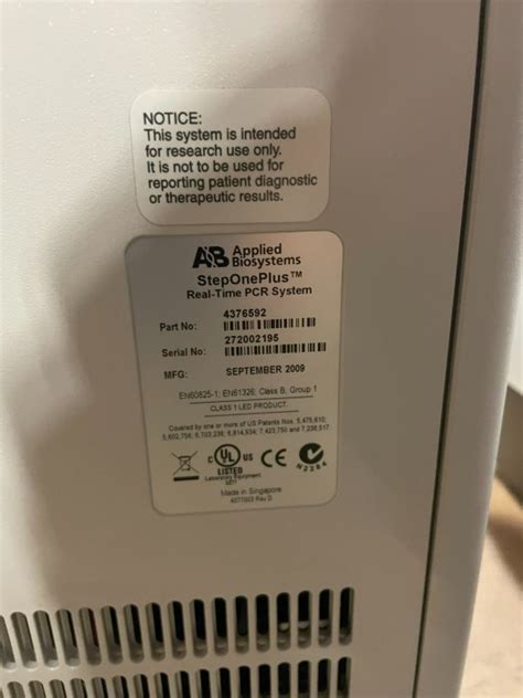 Applied Biosystems Steponeplus Real Time Pcr System For Sale