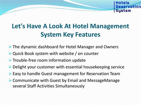 Ppt Hotel Management System Powerpoint Presentation Free Download
