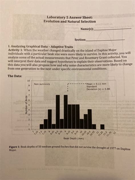 solved laboratory 5 answer sheet evolution and natural