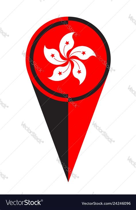 hong kong map pointer location flag royalty free vector