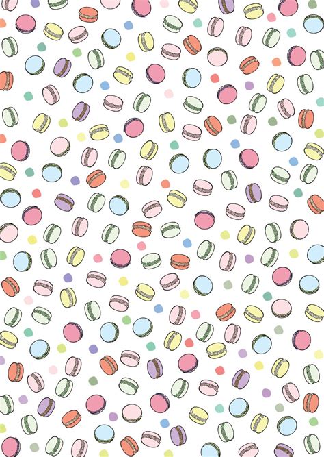 Macaron Wrapping Paper With Two Free T Tags Etsy
