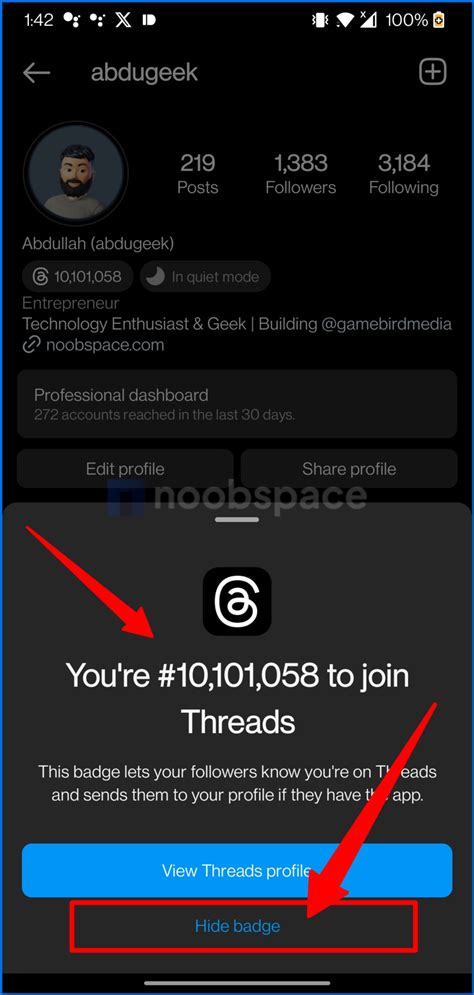 How To Remove Threads App Badge From Instagram Profile NoobSpace