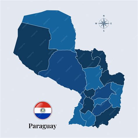 Premium Vector Paraguay Map With Flag Paraguay Flag Map