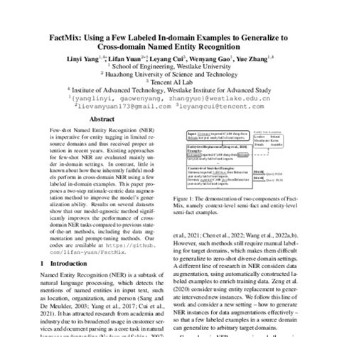 factmix using a few labeled in domain examples to generalize to cross domain named entity