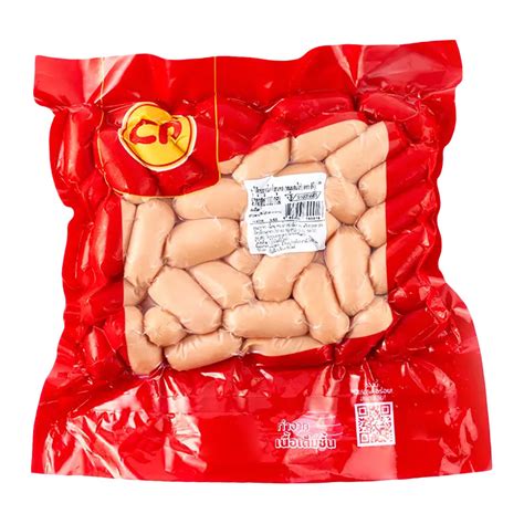 ซีพี ไส้กรอกรมควันหมูผสมไก่ 1 กก Cp Smoked Cocktail Sausage 1 Kg