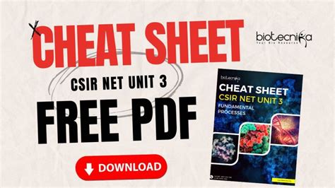 Free Cheat Sheet For Csir Net Life Science Unit 3 Biotecnika Posted