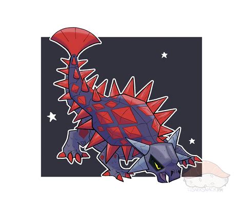 Snek Snack Fossil Fighters Highres Black Sclera Colored Sclera Goyle Horns No Humans