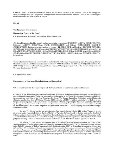 Oral Arguments Script Pdf Government Justice