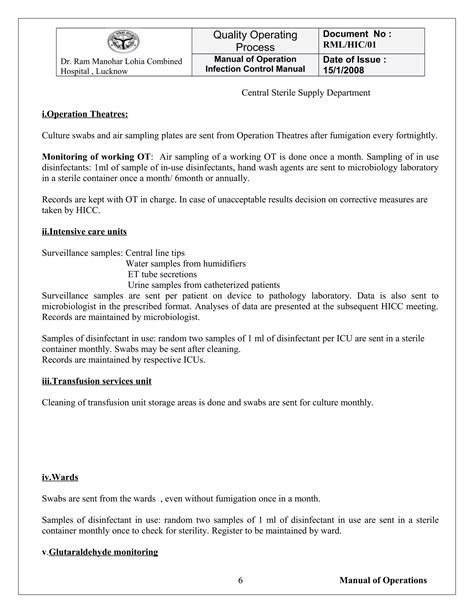Infection Control Manual Doc