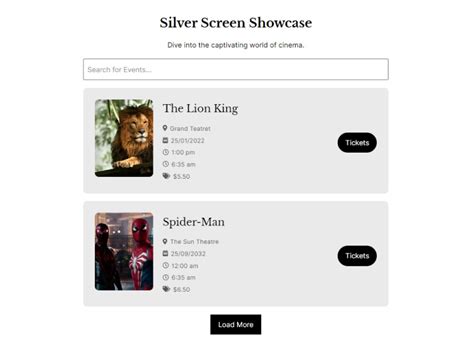 event list with load more button unlimited elements for elementor