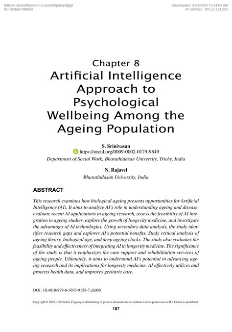 Pdf Artificial Intelligence Approach To Psychological Wellbeing Among