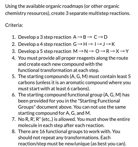 Solved Using The Available Organic Roadmaps Or Other