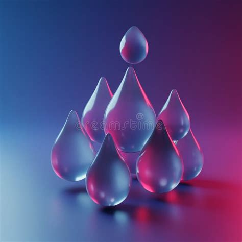 A Collection Of Translucent Glass Like Droplets Arranged In A Pyramid Shape Against A Stock