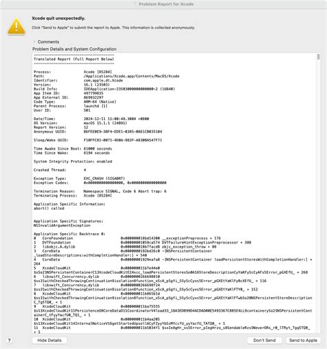 xcode crash when launch apple developer forums