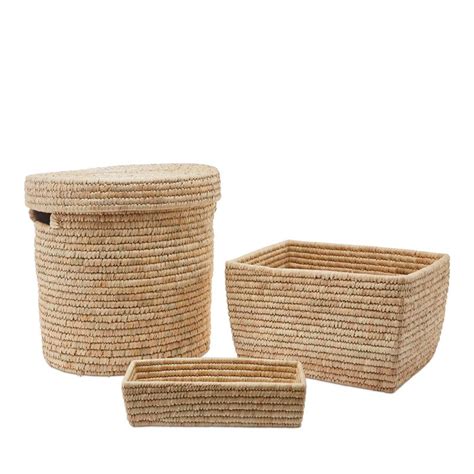 Masai Natural Divided Laundry Basket Adairs