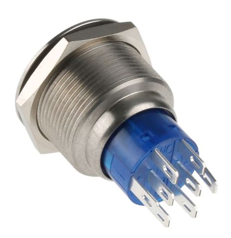 Rs Pro Rs Pro Illuminated Push Button Switch Momentary Panel Mount 22 2mm Cutout Dpdt Red