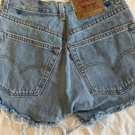 Vintage Levi Denim Shorts Size 26 27 Waist Depop