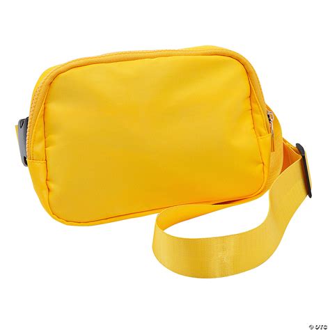 8 14 X 5 12 Yellow Polyester Crossbody Belt Bags 6 Pc Oriental