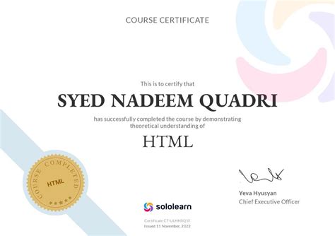 Syed Nadeem Quadri On Linkedin Html Html5 Sololearn Selfpacedlearning