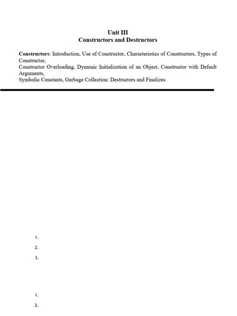 Unit 3 Notes Pdf Programming Constructor Object Oriented