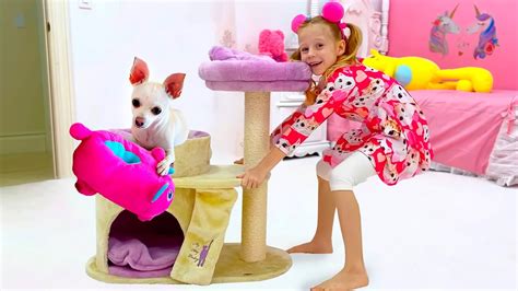 Nastya Learns To Take Care Of Kittens Youtube
