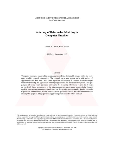 Pdf A Survey Of Deformable Modeling In Computer Graphics