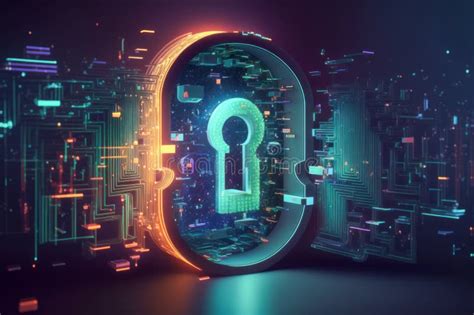 Keyhole In Crypto Digital Cyber Space Security Technology Concept Network Tech Generative Ai