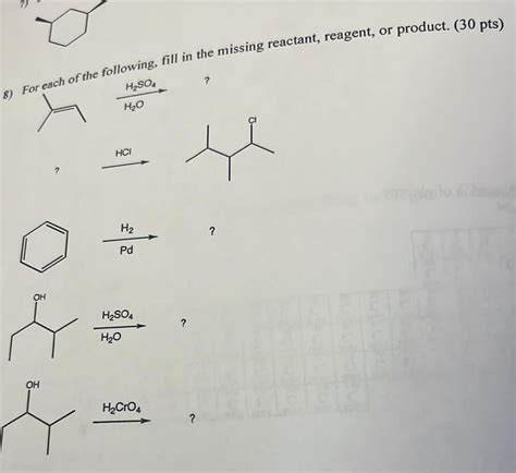 solved 8 for each of the following fill in the missing