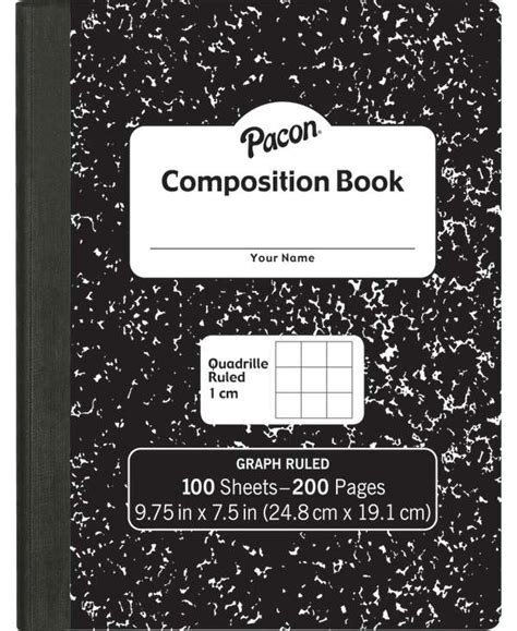 Pacon Composition Notebook Quad Rule 1 Cm