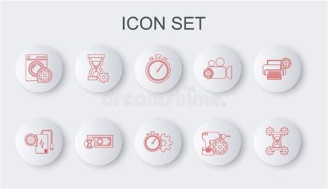 Set Line Hourglass Setting Power Bank Stopwatch Drill Machine Washer Fast Payments And Time