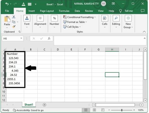 how to align a column of numbers by decimal point in excel