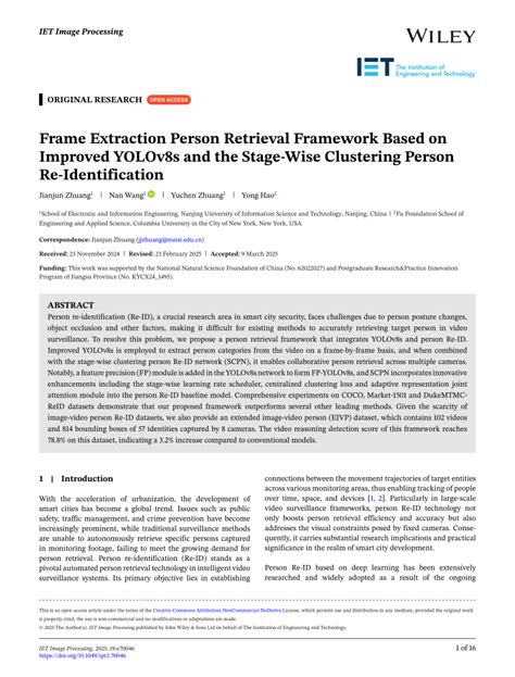 Pdf Frame Extraction Person Retrieval Framework Based On Improved