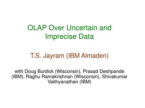ppt olap over uncertain and imprecise data powerpoint presentation