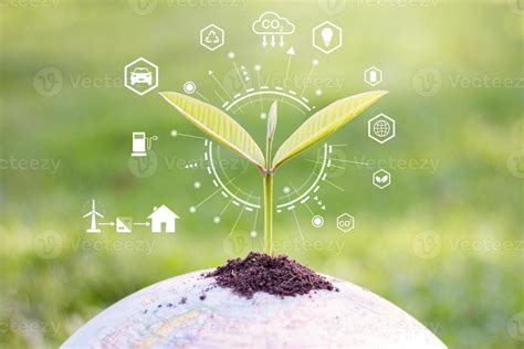 Trees That Grow On The Globe With Technology Of Renewable Resources To Reduce Pollution ESG Icon