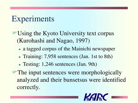 Ppt Japanese Dependency Structure Analysis Based On Maximum Entropy