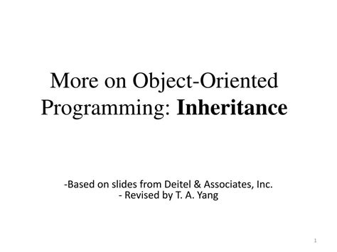 Ppt More On Object Oriented Programming Inheritance Powerpoint