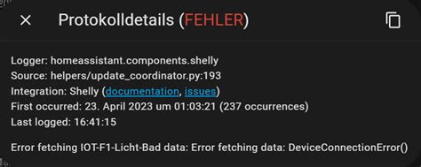 Shelly 1l Error Fetching Data Deviceconnectionerror · Issue 92007