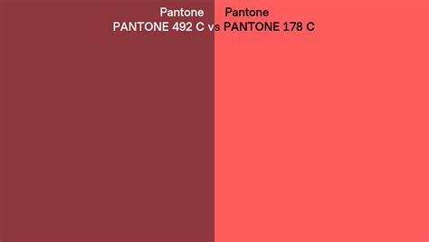 Pantone 492 C Vs Pantone 178 C Side By Side Comparison