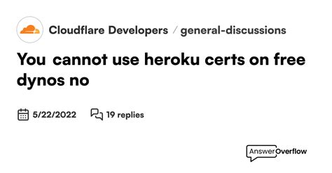 You Cannot Use `heroku Certs` On Free Dynos No Cloudflare Developers