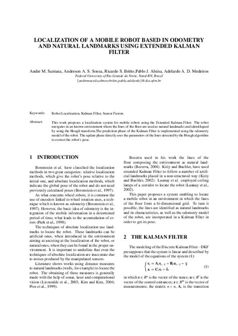 Pdf Localization Of A Mobile Robot Based In Odometry And Natural