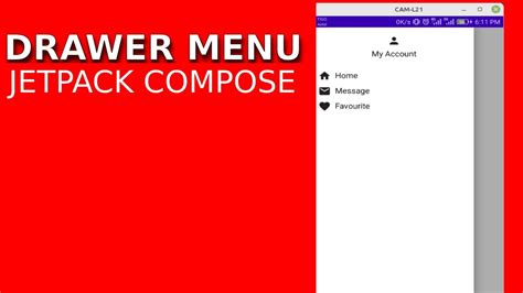 Jetpack compose navigation drawer - YouTube