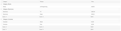 Telerik Web Forms Hide Footer Of Groups With One Item Telerik Ui For