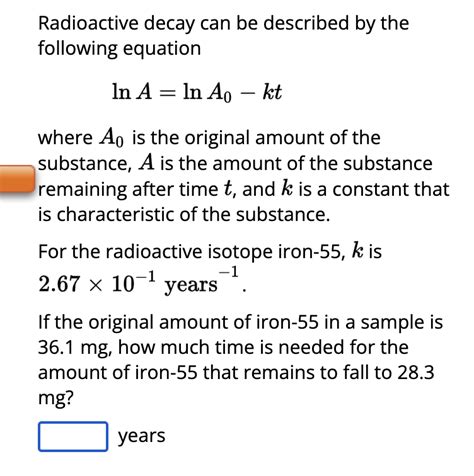 Solved Radioactive Decay Can Be Described By The Following