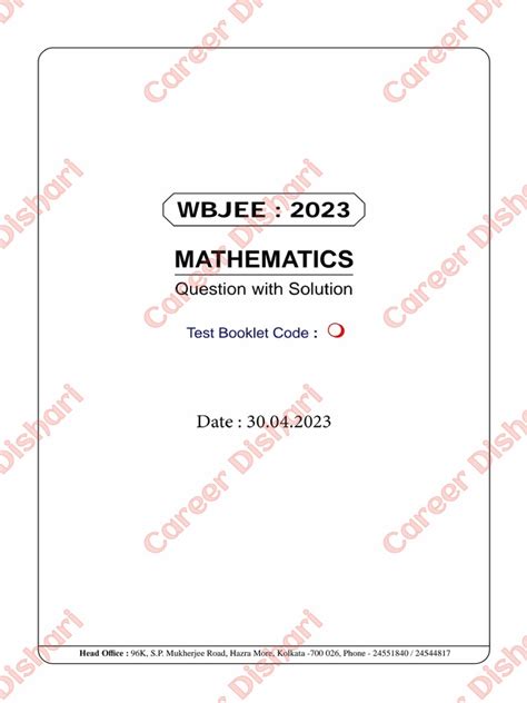 Wbjee2023mathpdf Pdf