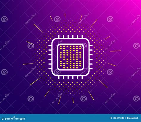 Cpu Processor Line Icon Computer Component Sign Vector Stock Vector